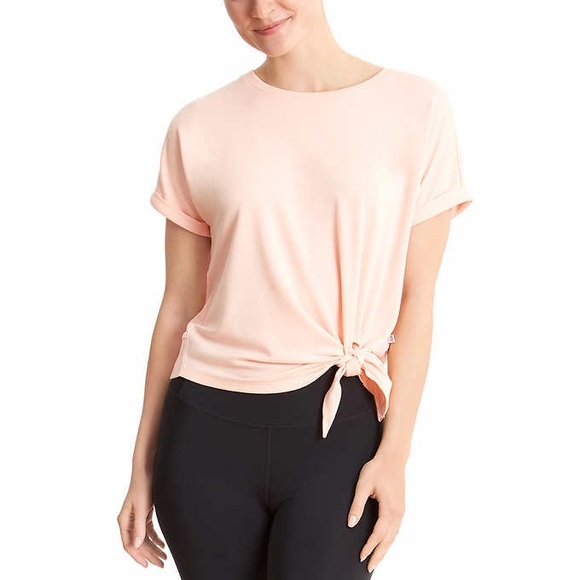 Danskin | Tops | Danskin Athletic Top Pink Tie Front Hem Top | Poshmark